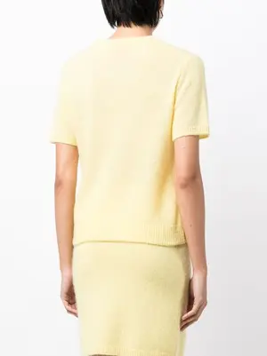 Cashmere In Love Sidley Fine-knit Top - Yellow