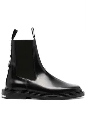 TOGA VIRILIS Stud-embellished Leather Ankle Boots - Black