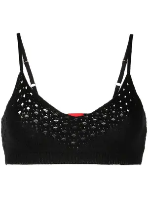 Cashmere In Love Anse Crochet-knit Bralette - Black