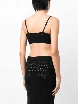 Cashmere In Love Anse Crochet-knit Bralette - Black