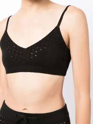 Cashmere In Love Anse Crochet-knit Bralette - Black