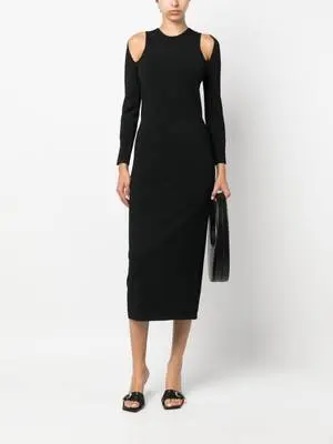 Dsquared2 Cut-out Ribbed-knit Midi Dress