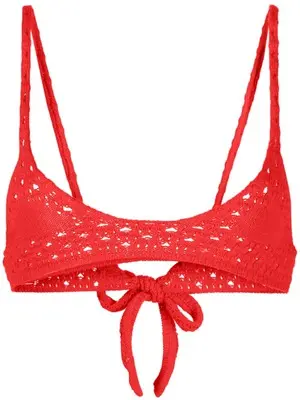 Cashmere In Love Hanalei Crochet-knit Bralette - Red