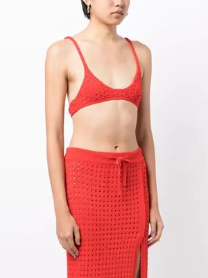 Cashmere In Love Hanalei Crochet-knit Bralette - Red