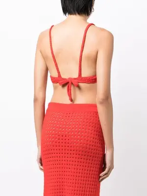Cashmere In Love Hanalei Crochet-knit Bralette - Red