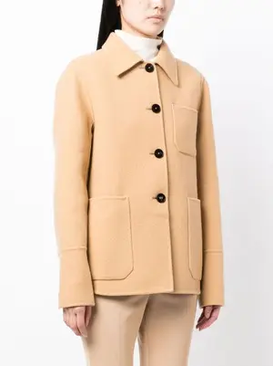 JIL SANDER Single-breasted Wool Jacket - Neutrals