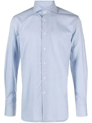 CORNELIANI Plaid Long-sleeve Wool Shirt
