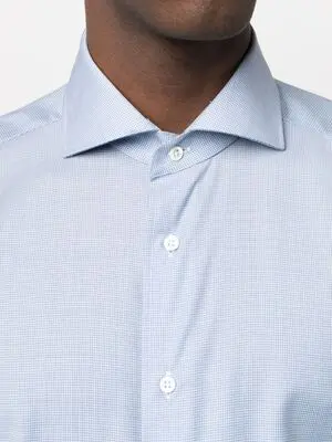 Corneliani Plaid Long-sleeve Wool Shirt