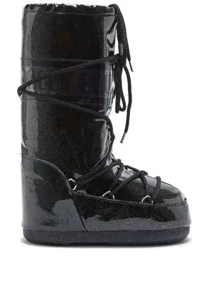 Moon Boot Icon Glitter Snow Boots - Black