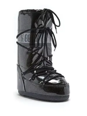 Moon Boot Icon Glitter Snow Boots - Black