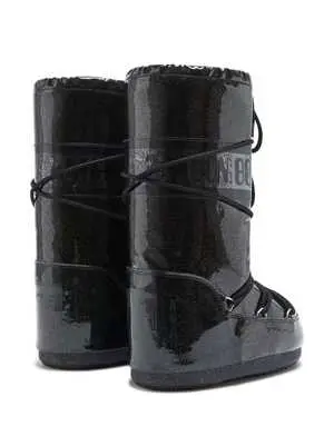 Moon Boot Icon Glitter Snow Boots - Black