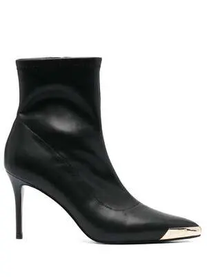 Versace 100mm Logo-engraved Pointed-toe Boots