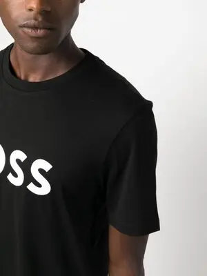 BOSS Logo-print Cotton T-shirt - Black