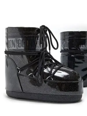 Moon Boot Icon Low Glitter Boots - Black