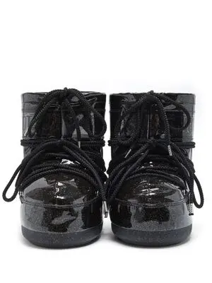 Moon Boot Icon Low Glitter Boots - Black