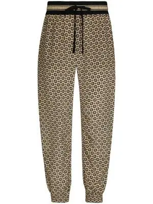 Dolce & Gabbana Monogram-pattern Print Silk Trousers