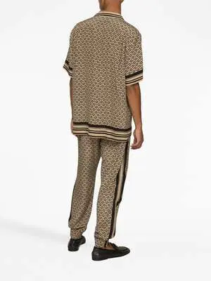 Dolce & Gabbana Monogram-pattern Print Silk Trousers