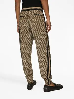 Dolce & Gabbana Monogram-pattern Print Silk Trousers