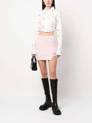 Gcds Hairy Logo-plaque Miniskirt