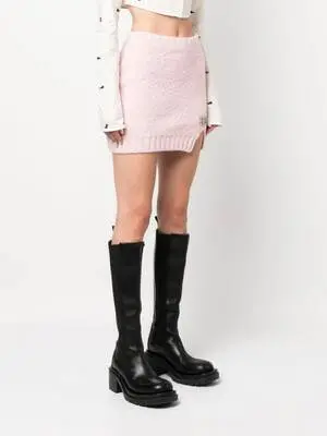 Gcds Hairy Logo-plaque Miniskirt