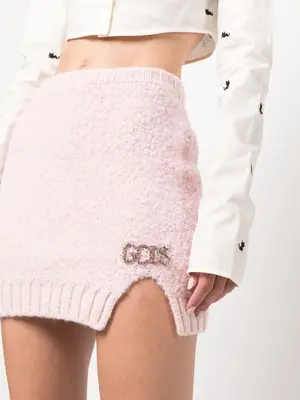Gcds Hairy Logo-plaque Miniskirt