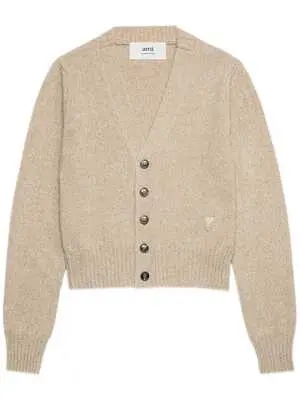 AMI Paris Heart-embroidered Cardigan