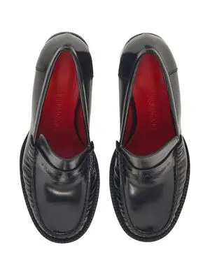 FERRAGAMO Logo-debossed Leather Moccasins