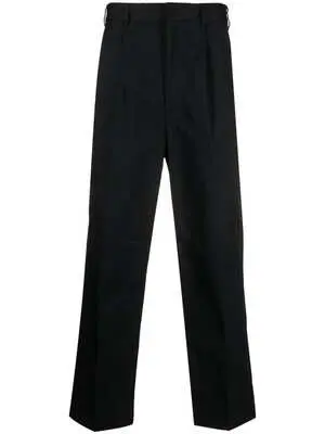 Emporio Armani Pleated Straight-leg Trousers - Black