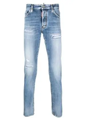Dsquared2 Distressed Straight-leg Jeans