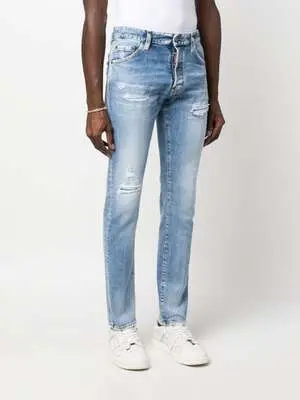 Dsquared2 Distressed Straight-leg Jeans