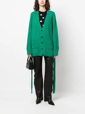 MSGM Ribbed-knit Wool-blend Cardigan