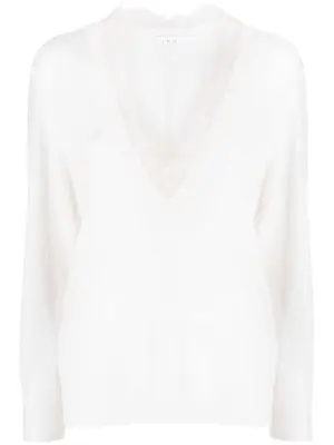 IRO PARIS Haby Lace-detail Jumper - White
