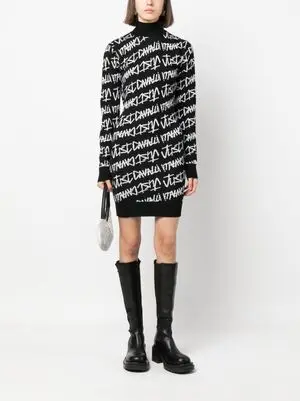 Just Cavalli Intarsia-knit Logo Dress