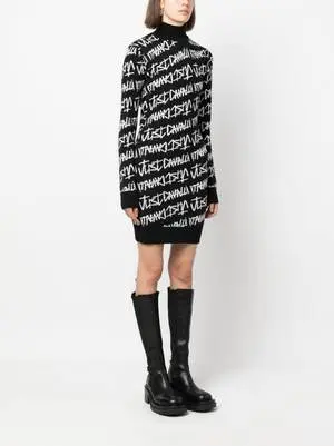 Just Cavalli Intarsia-knit Logo Dress