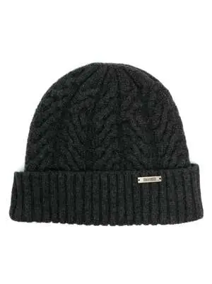 MOORER Logo-plaque Cashmere Beanie - Grey