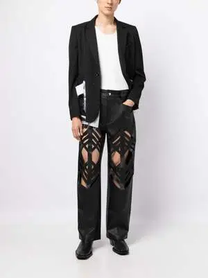 AV VATTEV Laser-cut Straight-leg Trousers