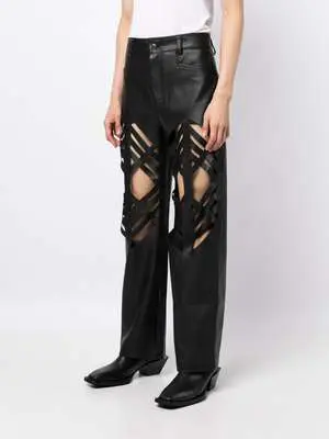 AV VATTEV Laser-cut Straight-leg Trousers