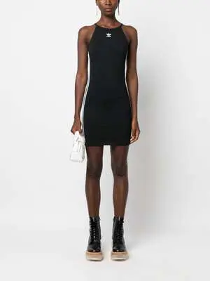 Adidas Logo-embroidered Sleeveless Dress - Black