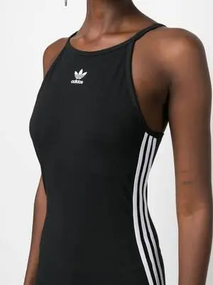 Adidas Logo-embroidered Sleeveless Dress - Black