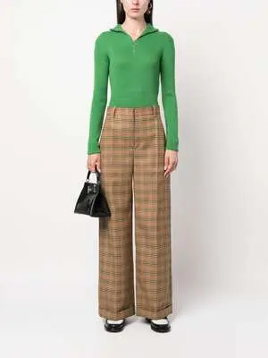 Kenzo Checked Wide-leg Trousers