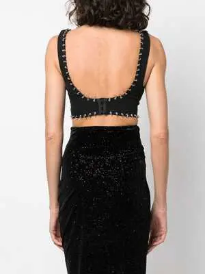 Patrizia Pepe Piercing-detail Cropped Top