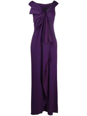 Alberta Ferretti Off-shoulder Gathered Gown