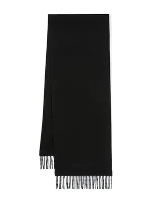 Saint Laurent Logo-embroidered Cashmere Scarf - Black