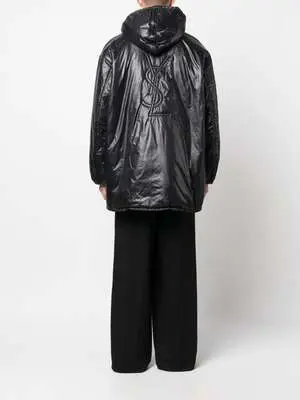 Saint Laurent Cassandre Logo Raincoat - Black