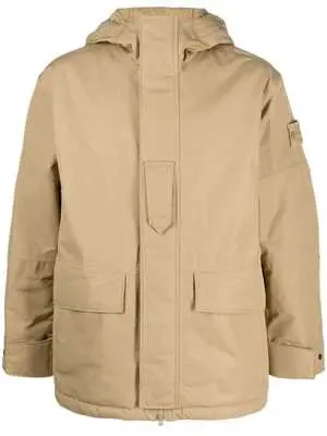 Stone Island Garment-dyed Cotton Hooded Jacket - Neutrals