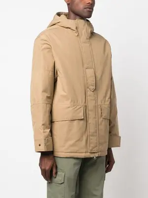 Stone Island Garment-dyed Cotton Hooded Jacket - Neutrals