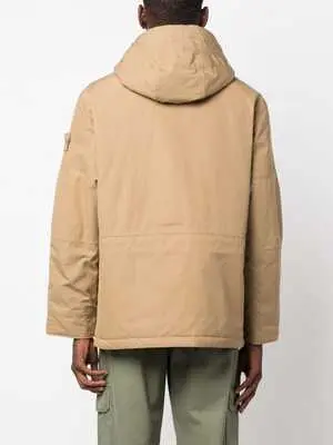 Stone Island Garment-dyed Cotton Hooded Jacket - Neutrals