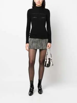 MSGM Mock-neck Knitted Top - Black