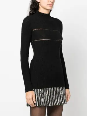 MSGM Mock-neck Knitted Top - Black