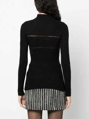 MSGM Mock-neck Knitted Top - Black